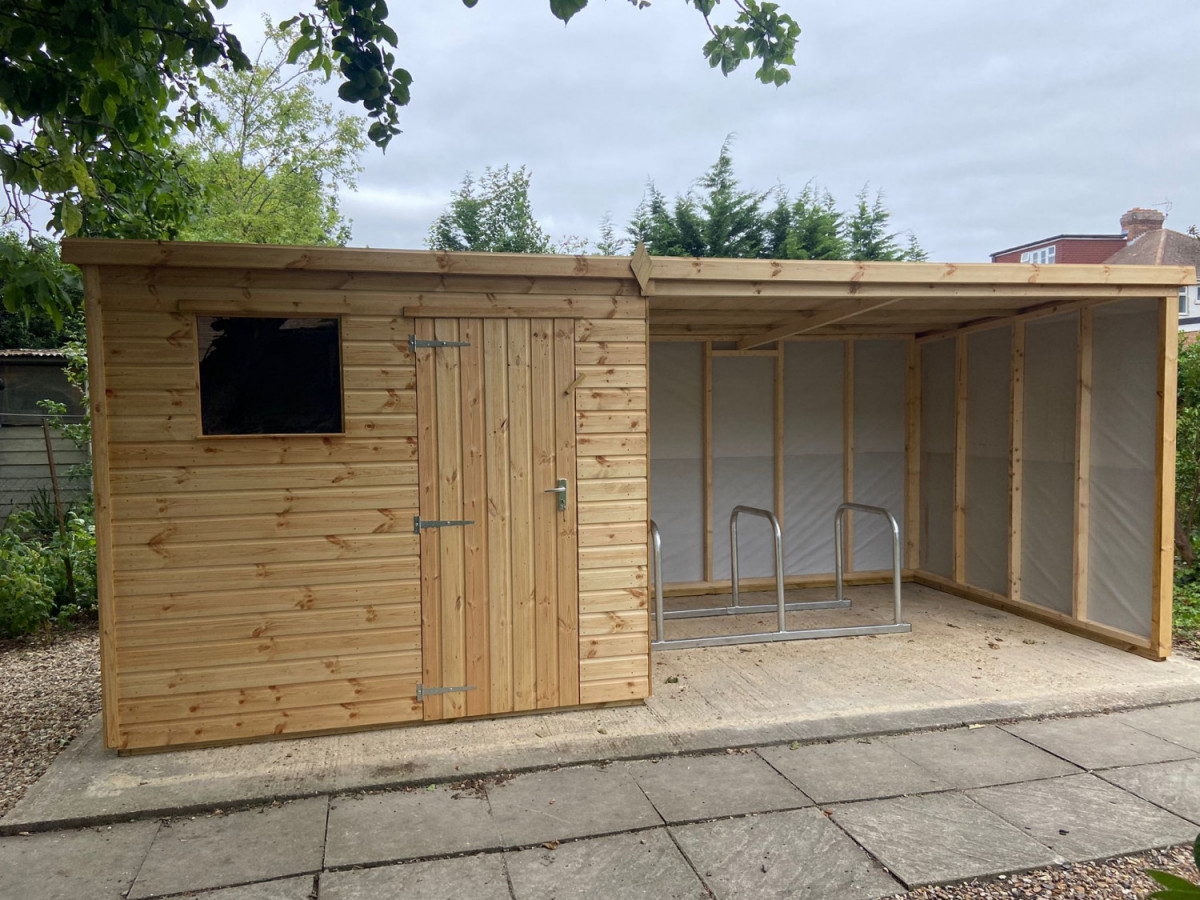 5m x 2m Bespoke Shed Cycle Shelter